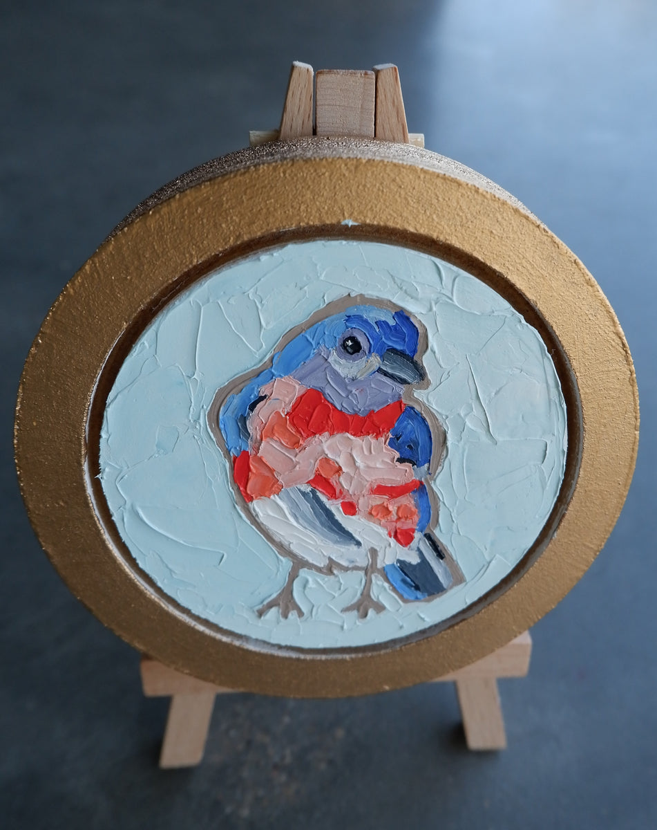 "the boring song" (mini circle original oil) – katrina berg fine art